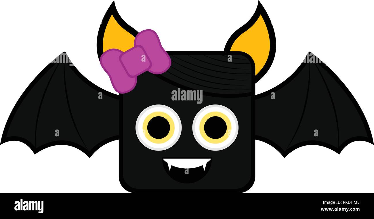 Cute halloween bat cartoon character. Vector illustration design Stock ...