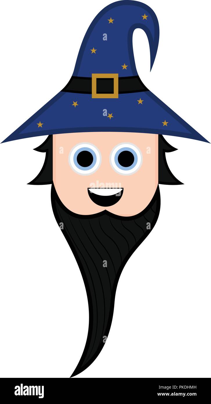 Cute halloween wizard cartoon character. Vector illustration design ...