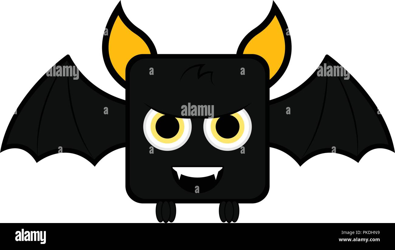 Cute halloween bat cartoon character. Vector illustration design Stock ...