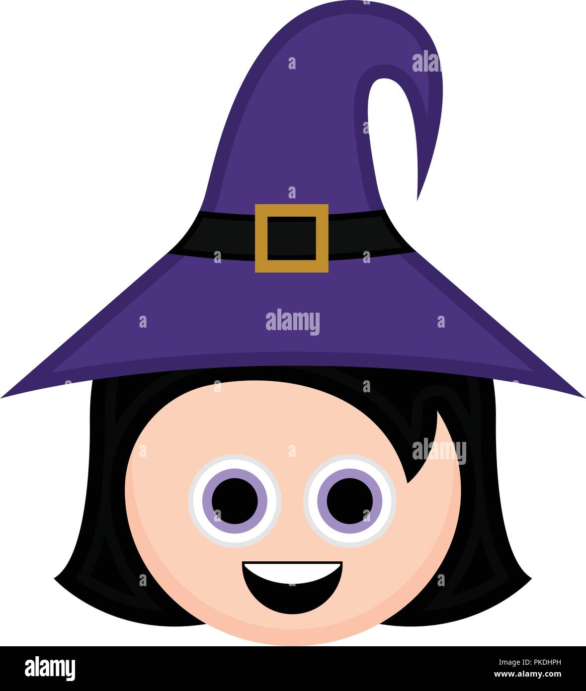 Cute halloween witch cartoon character. Vector illustration design ...