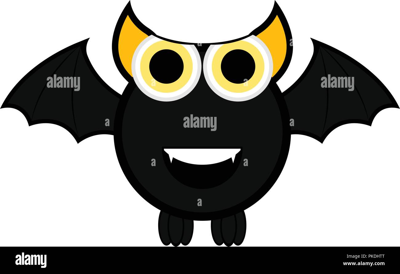 Cute halloween bat cartoon character. Vector illustration design Stock ...