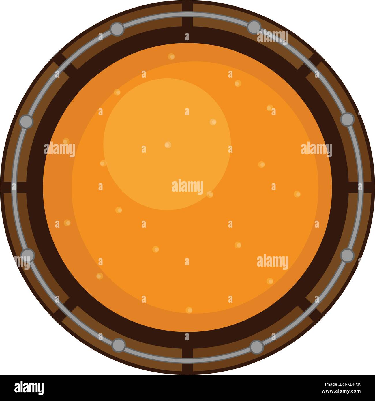 Top view of a wooden beer barrel. Vector illustration design Stock ...