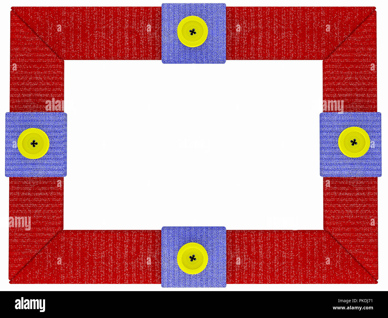 Frame with the texture of knitting 3D rendering. Illustration on white ...