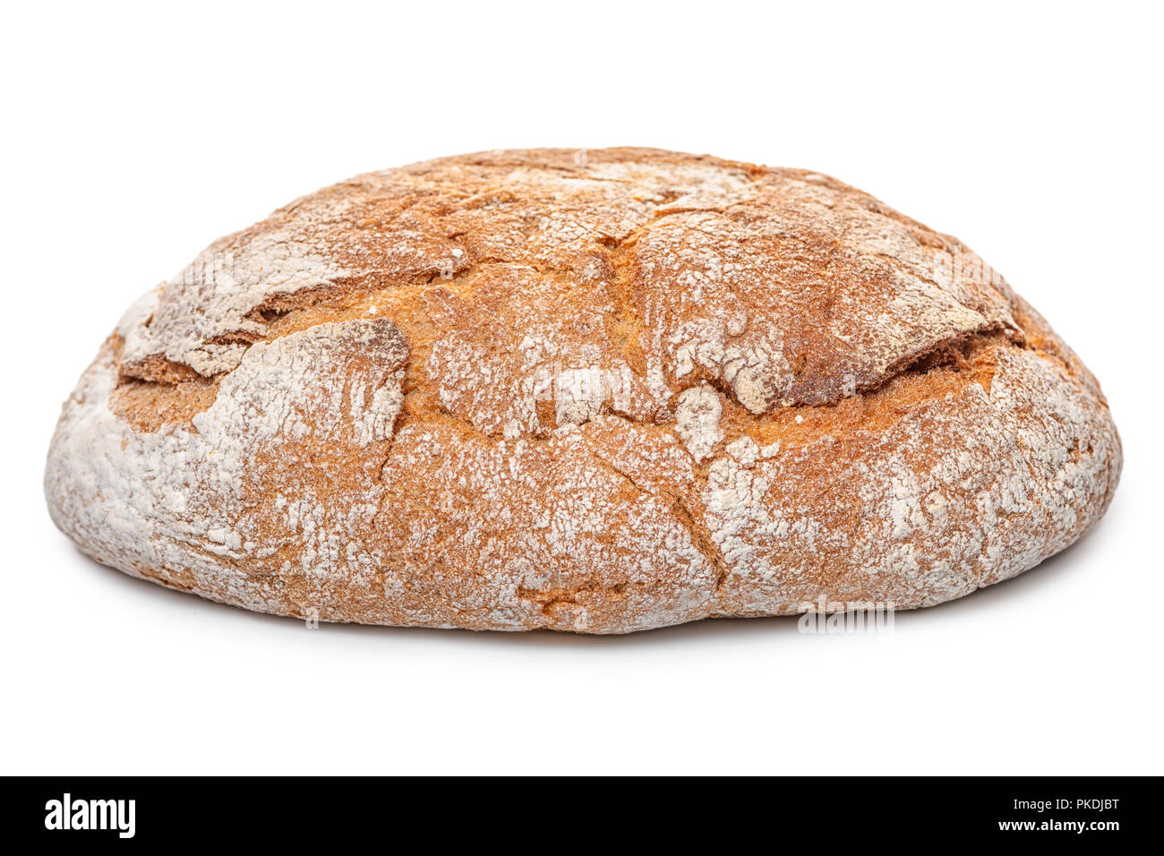 whole rye Greek round bread isolated on white background Stock Photo ...