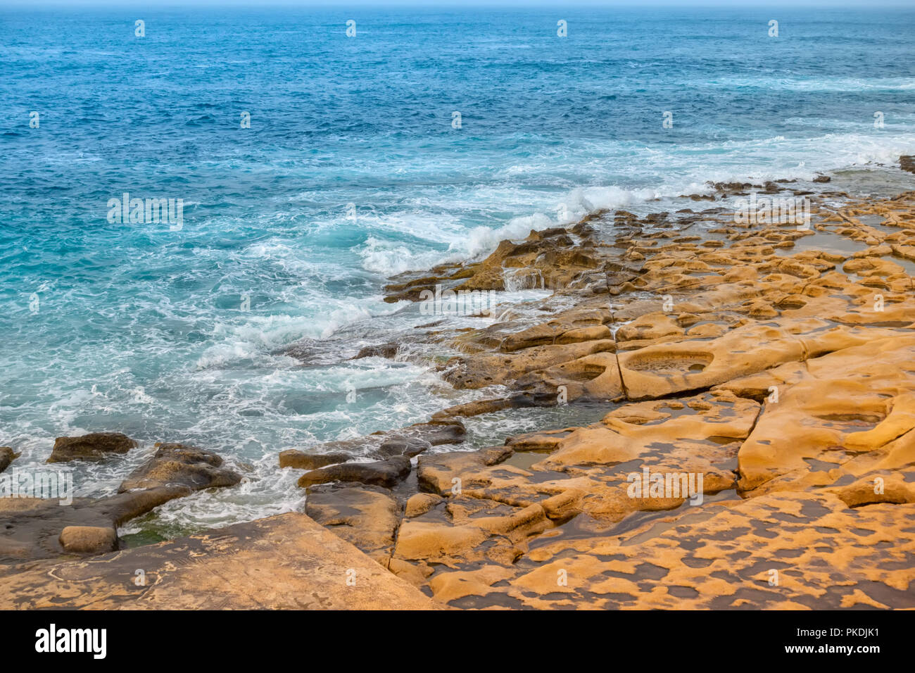 beautiful stones beach during storm of Sliema, Malta Stock Photo - Alamy
