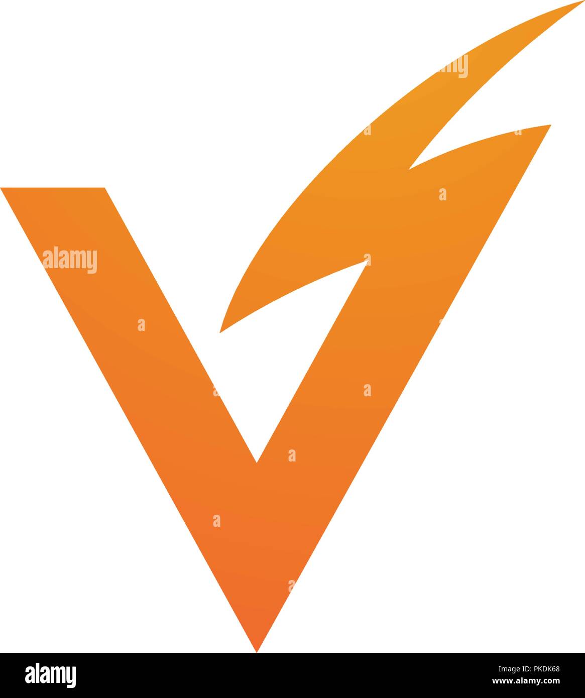 V Letter Lightning Logo Template vector icon illustration design Stock ...