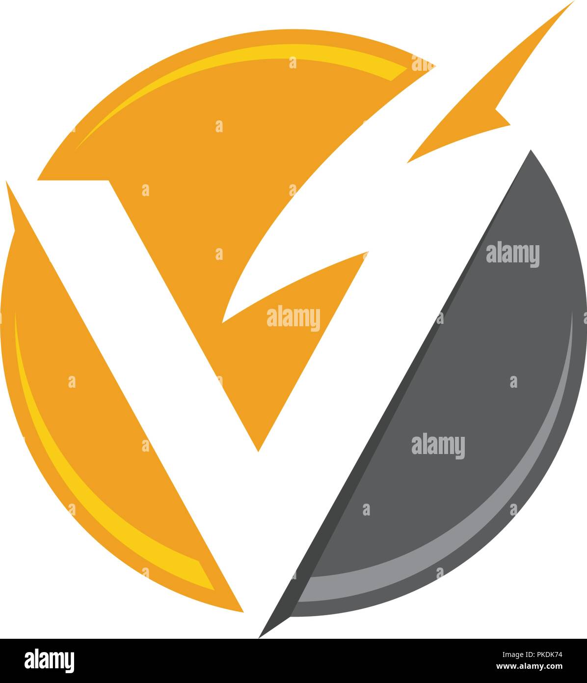 V Letter Lightning Logo Template vector icon illustration design Stock ...