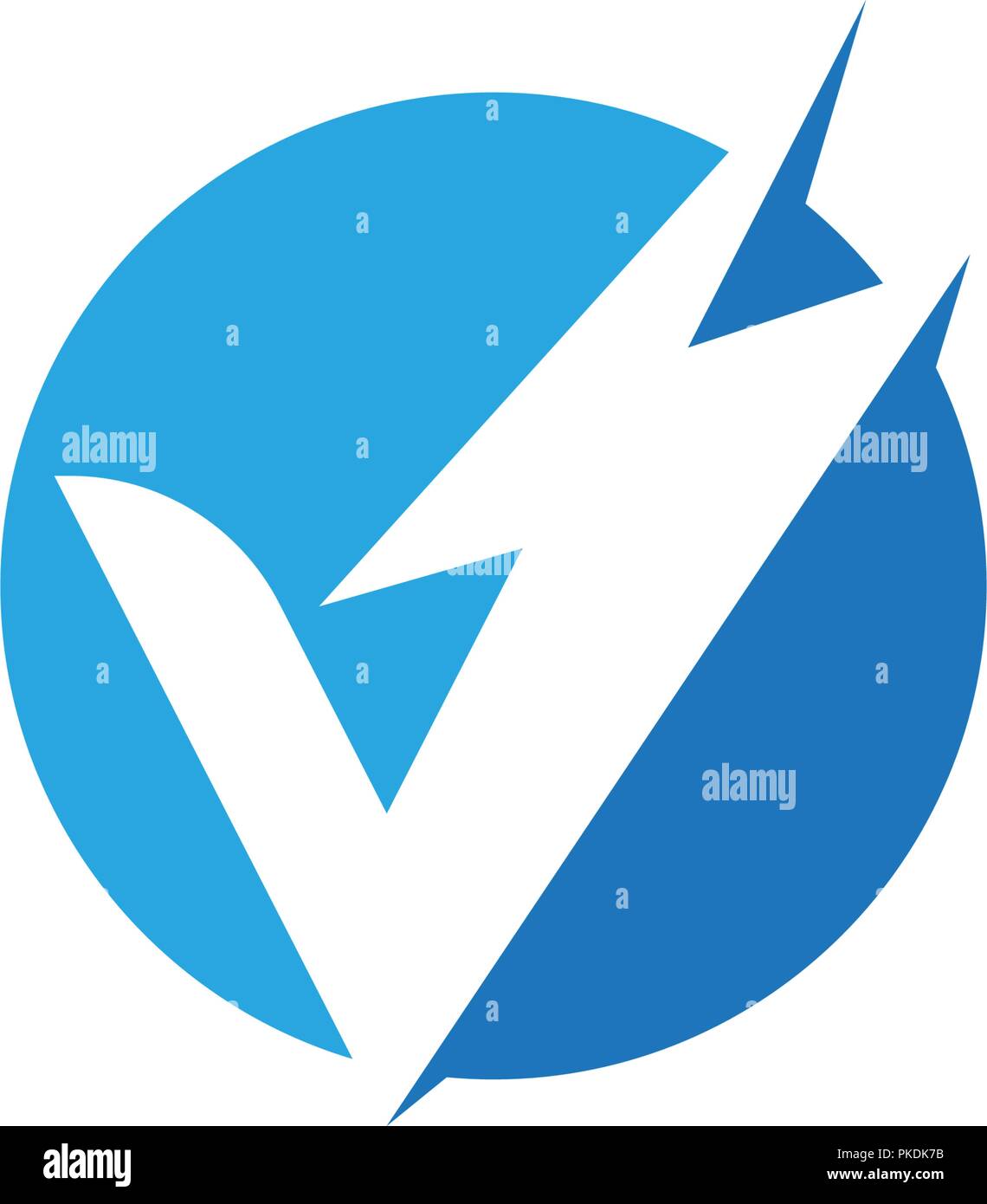 V Letter Lightning Logo Template vector icon illustration design Stock ...
