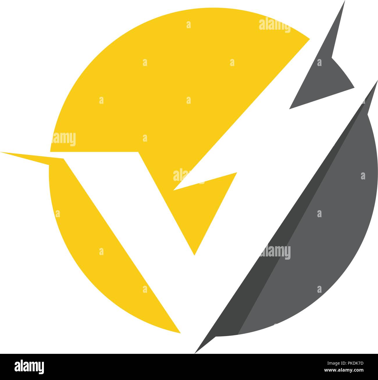 V Letter Lightning Logo Template vector icon illustration design Stock ...