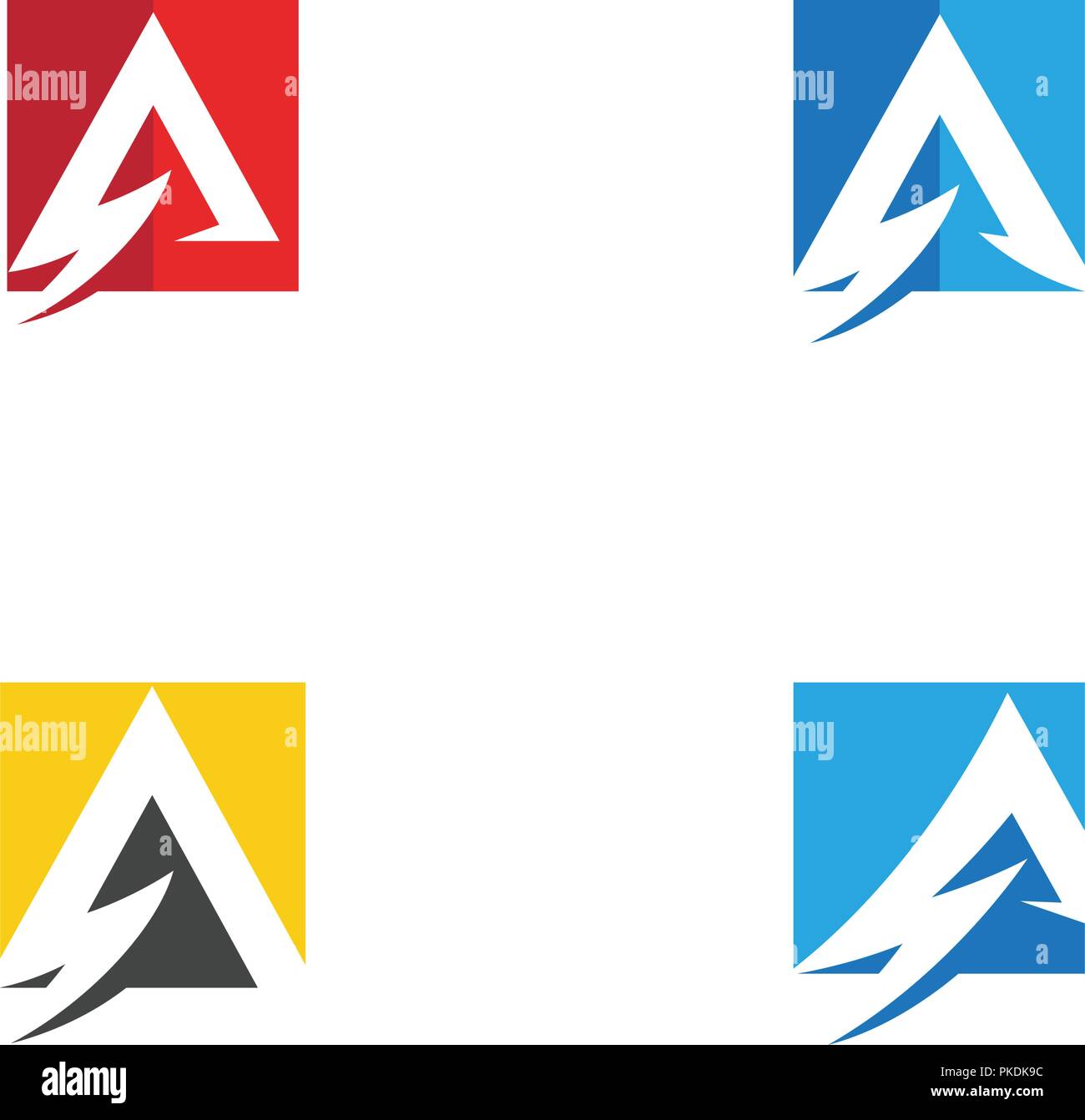 A Letter Lightning Logo Template vector icon illustration design Stock ...