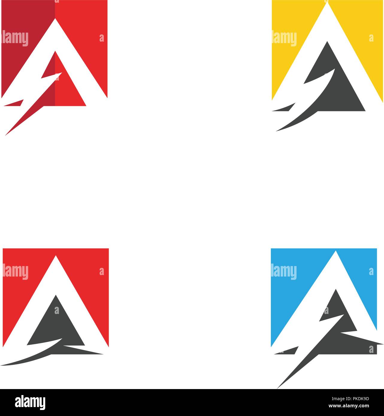 A Letter Lightning Logo Template vector icon illustration design Stock ...