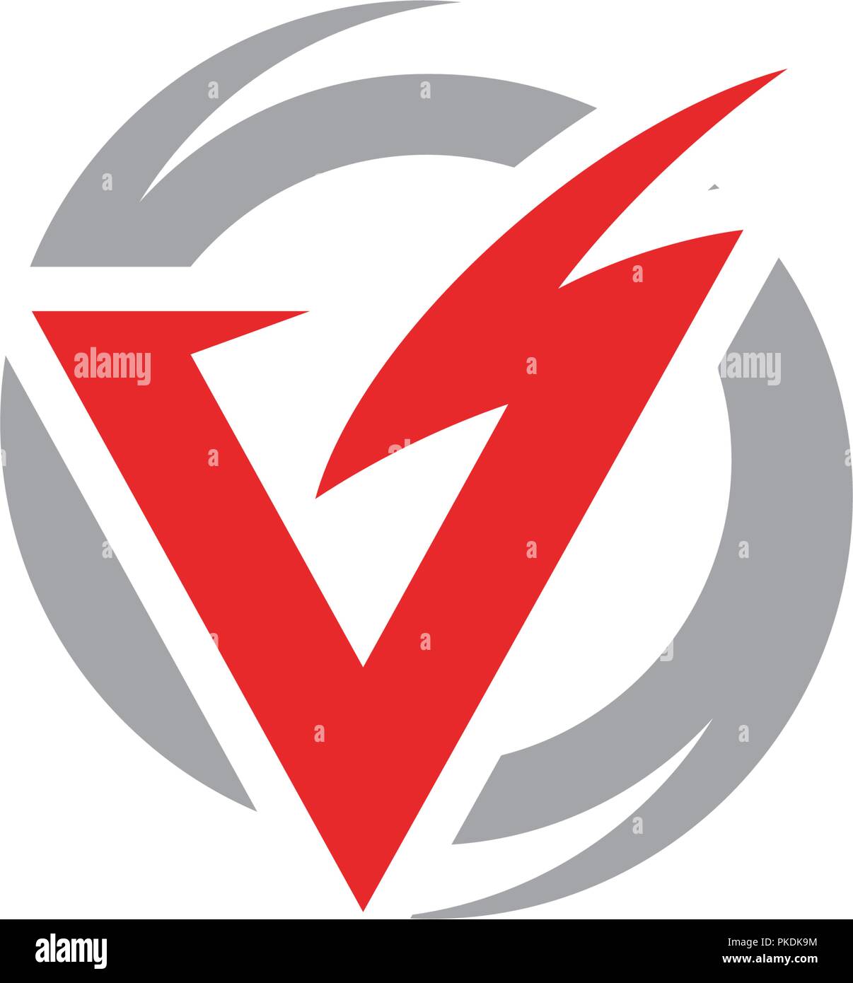 V Letter Lightning Logo Template vector icon illustration design Stock ...