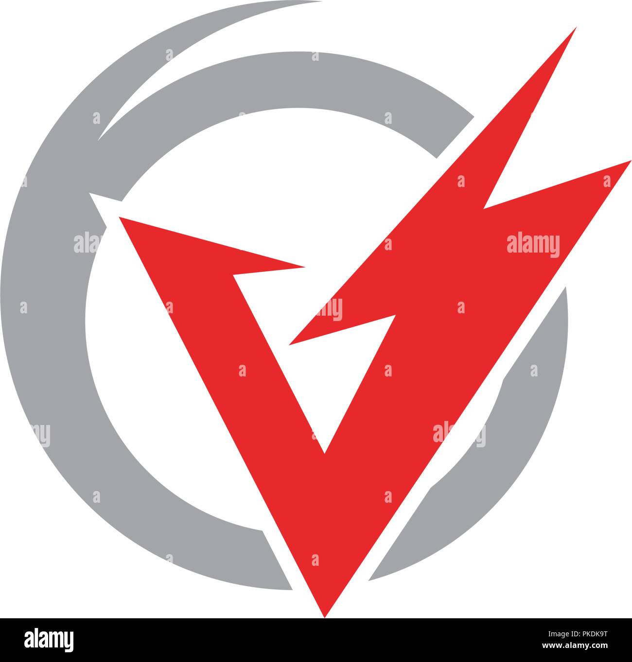 V Letter Lightning Logo Template vector icon illustration design Stock ...