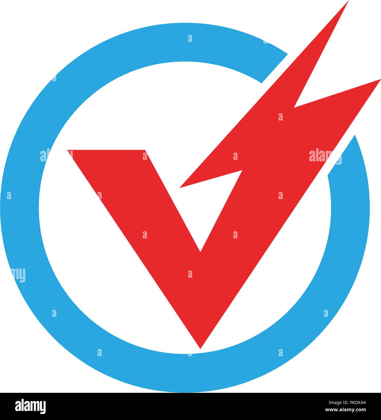 V Letter Lightning Logo Template vector icon illustration design Stock ...