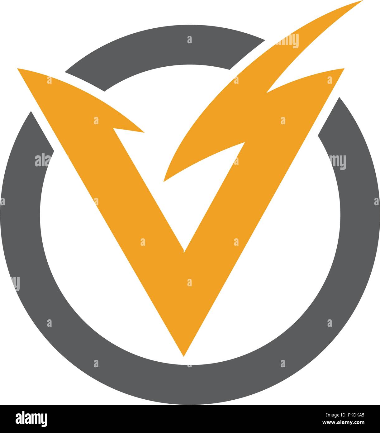 V Letter Lightning Logo Template vector icon illustration design Stock ...
