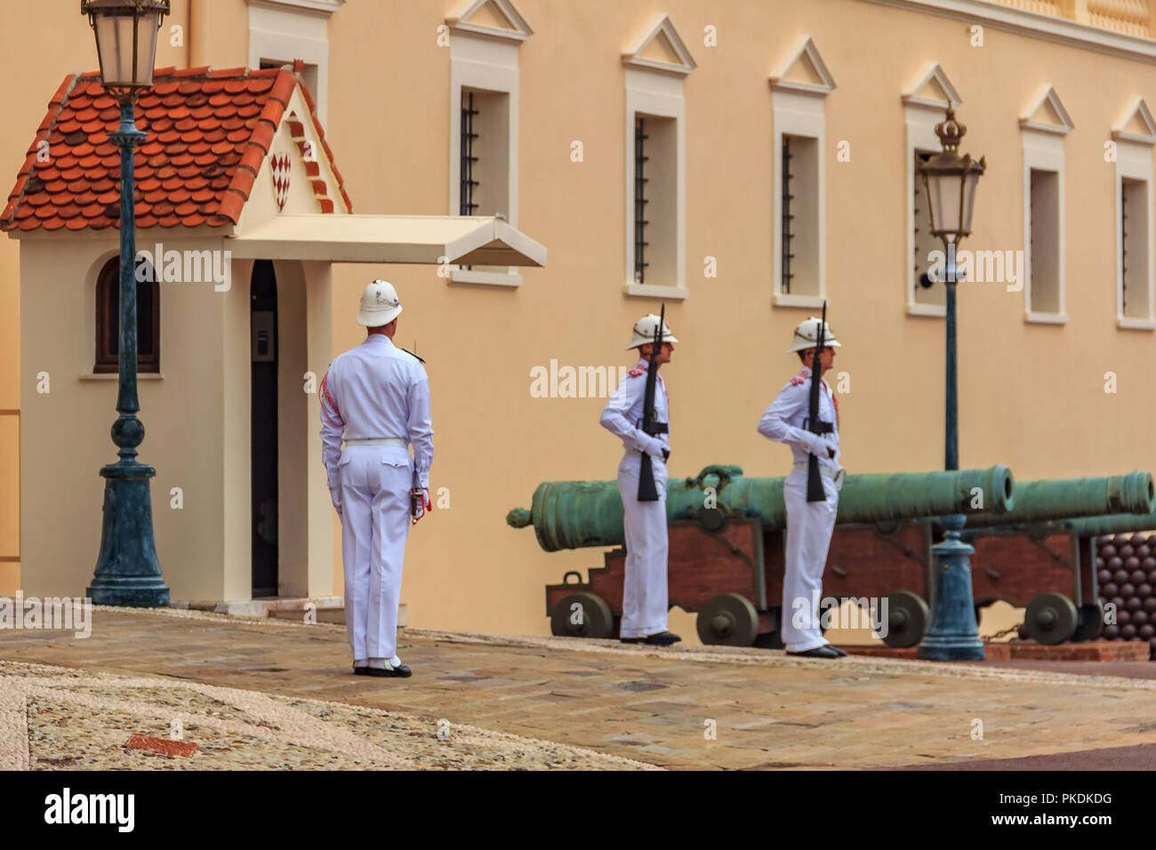 Monaco Ville, Monaco - October 13, 2013: Changing of the guards ...