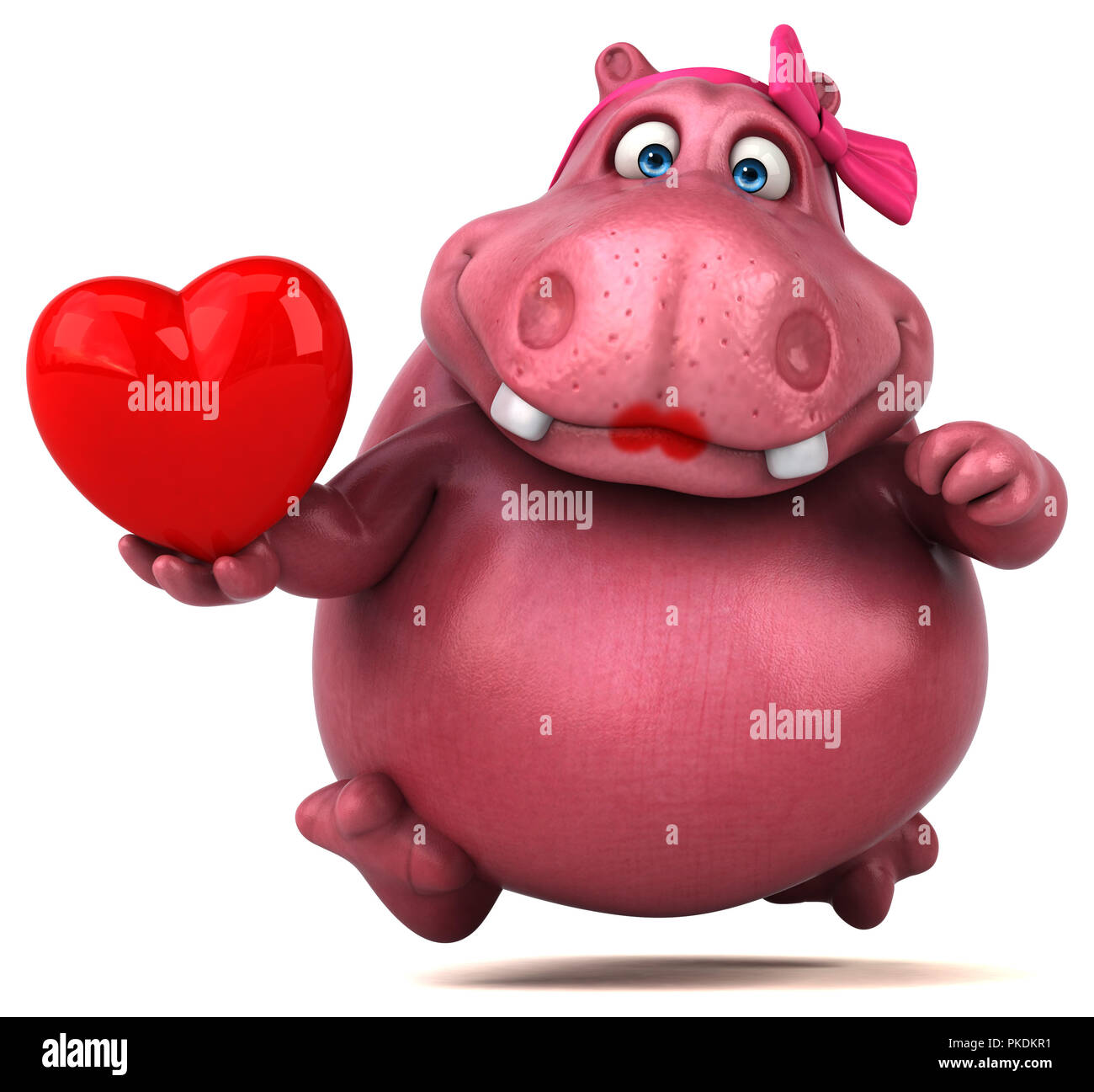 Pink Hippo - 3D Illustration Stock Photo - Alamy