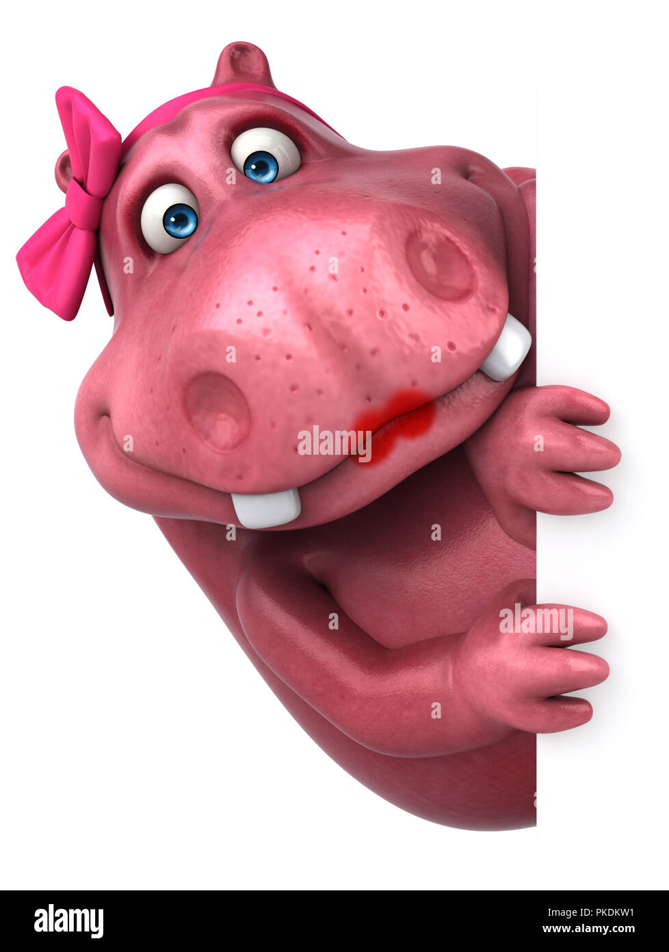 Pink Hippo - 3D Illustration Stock Photo - Alamy