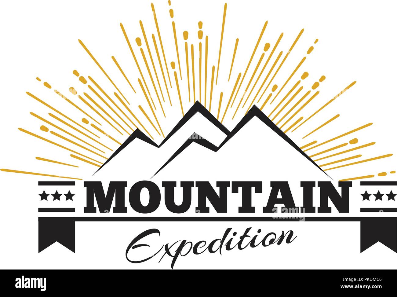 Mountains or peak logo emblem. Vector Outdoor activity symbol ...