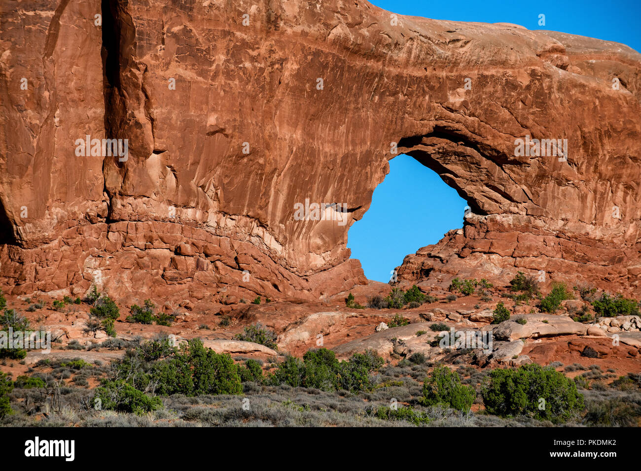 North Window arch, Arches National Park, Moab, Utah, USA Stock Photo ...