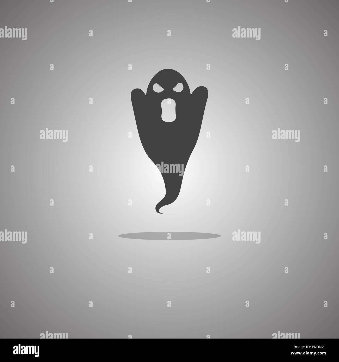 Specter silhouette.Vector illustration. Isolated white background Stock ...