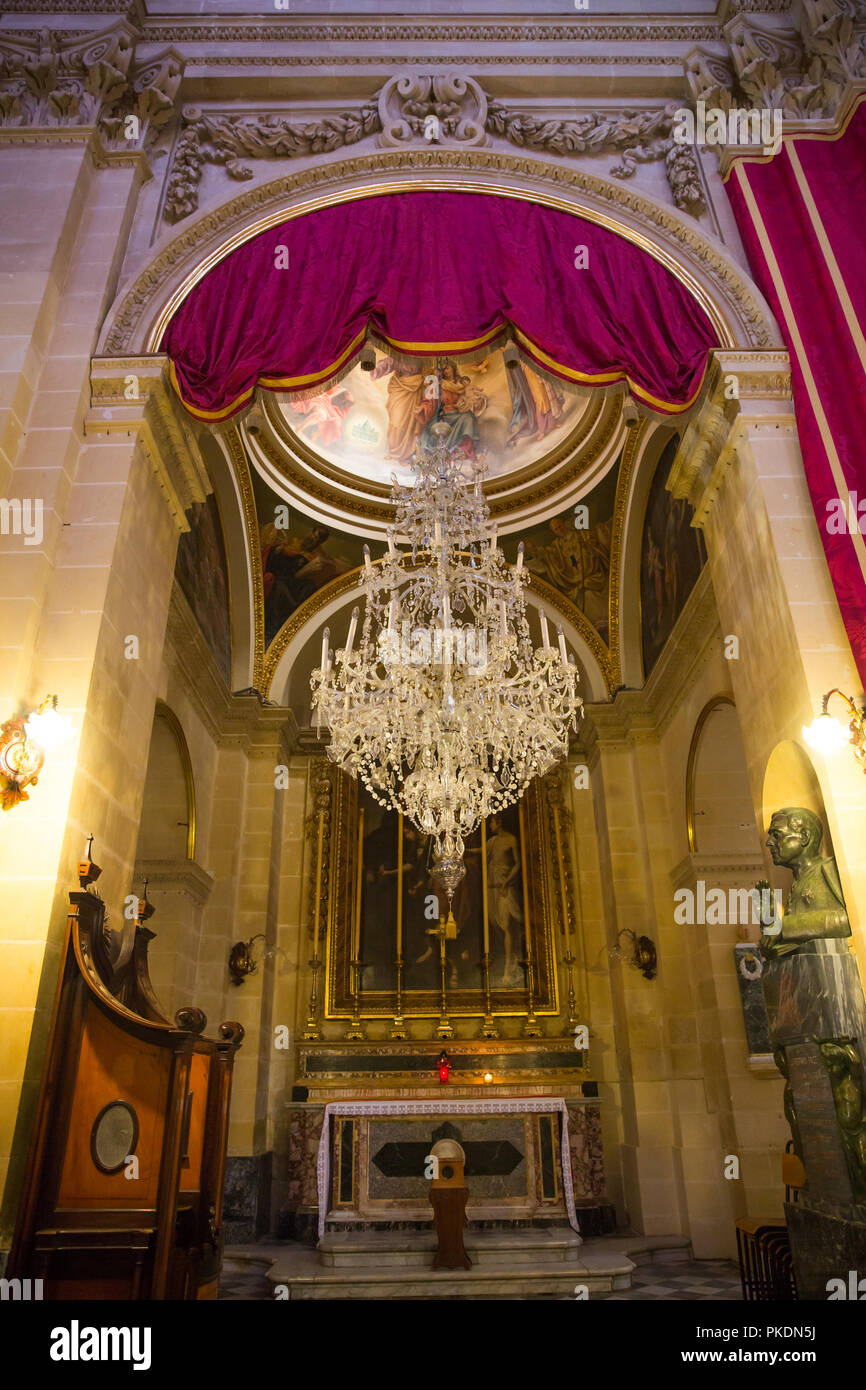 Magnificent Church Chandelier and Ceiling Paintings on Gozo Island ...