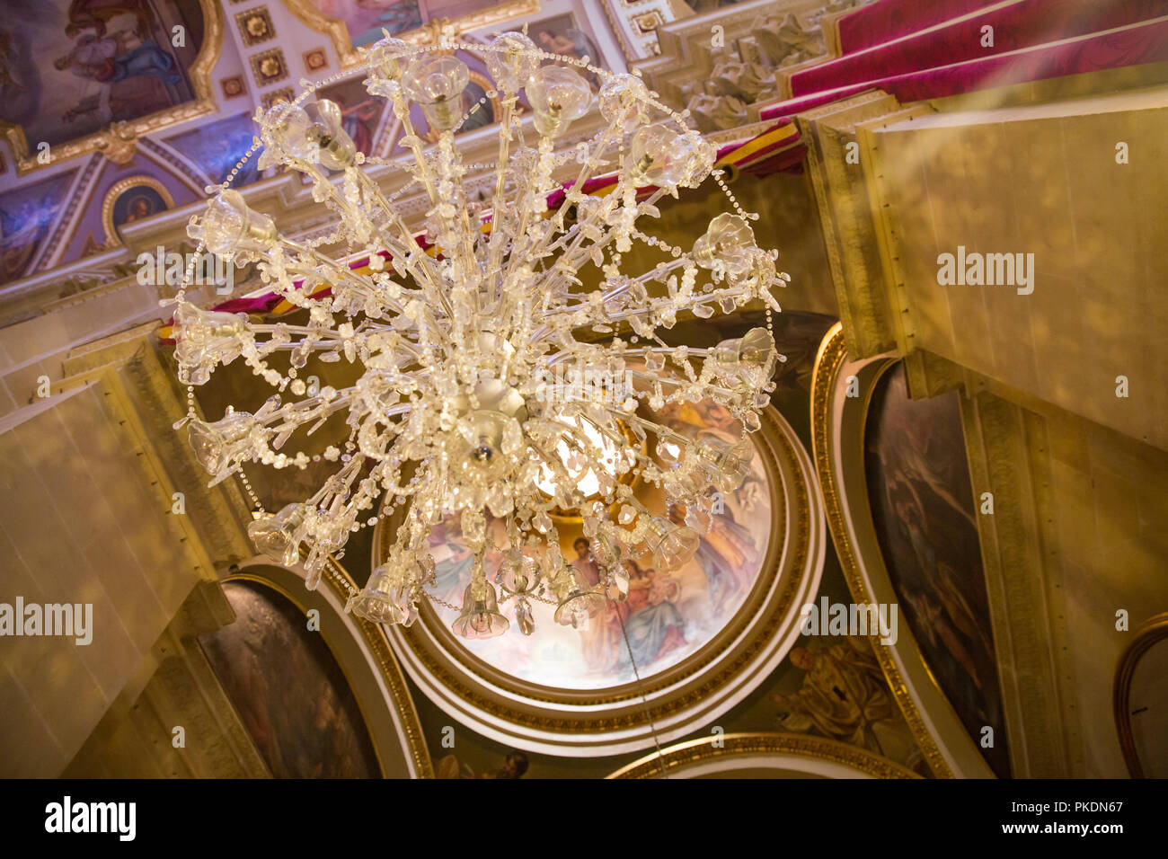 Magnificent Church Chandelier and Ceiling Paintings on Gozo Island ...