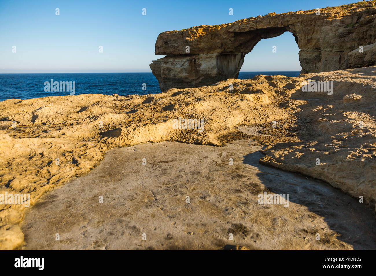 Gozo Island Azure Window Sea Arch and Limestone Formations at Sunrise ...