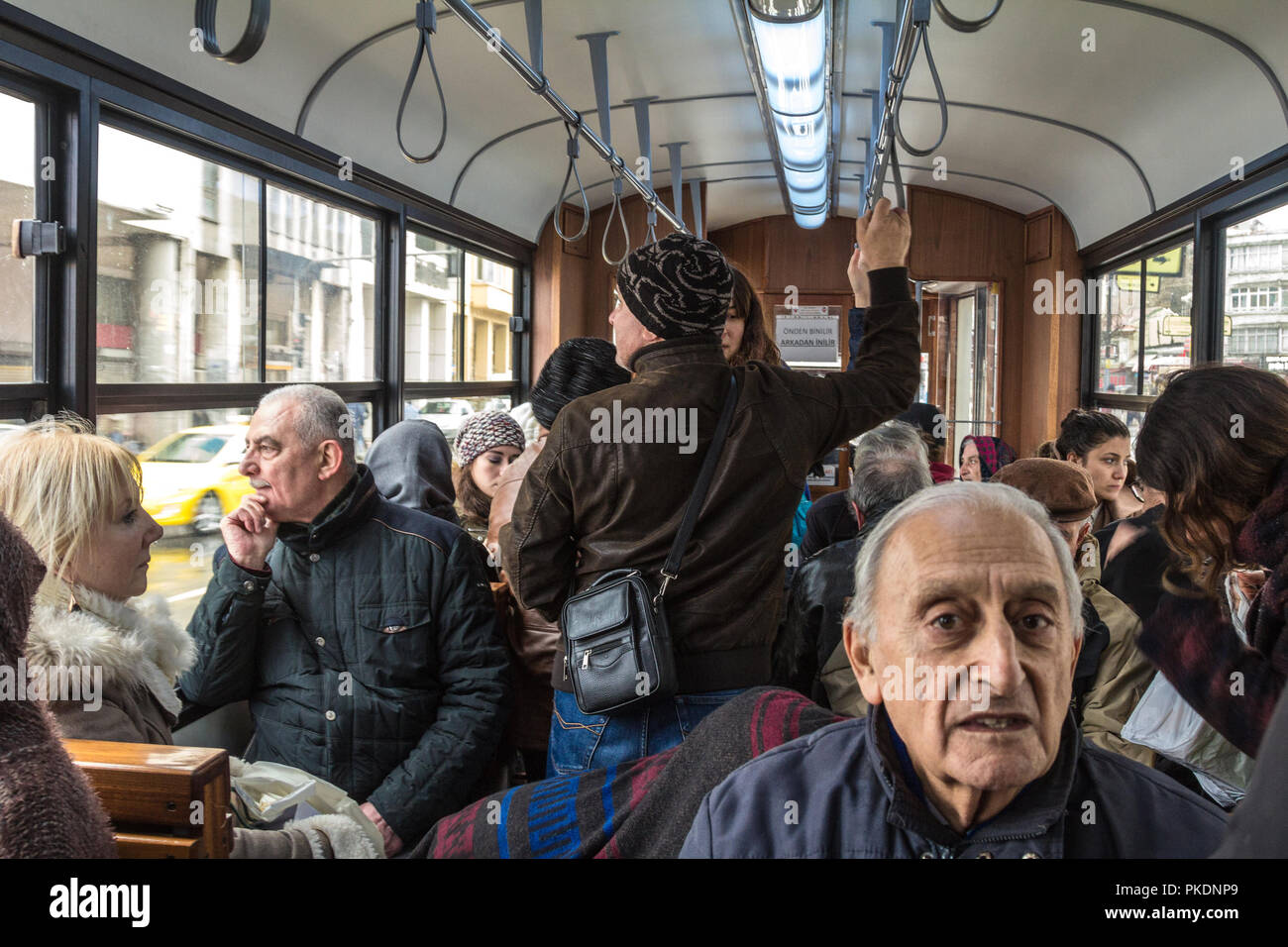 ISTANBUL, TURKEY - DECEMBER 30, 2015: Crowded interior of an istanbul ...