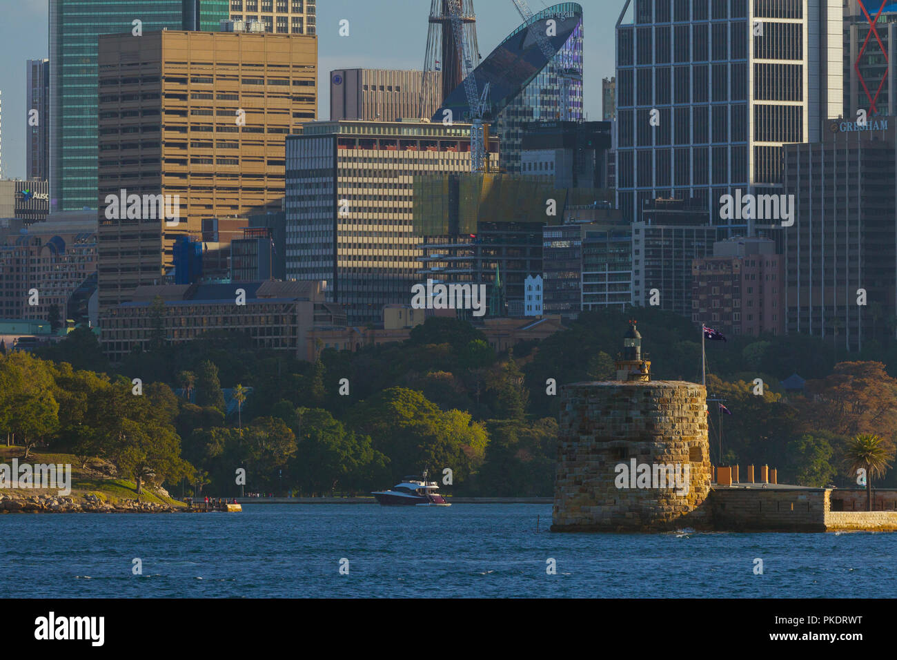 Detail from Sydney Harbour in Australia, including Fort Denison, also ...