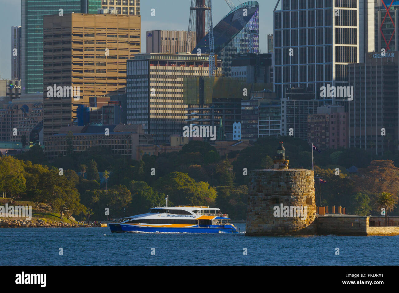 Detail from Sydney Harbour in Australia, including Fort Denison, also ...