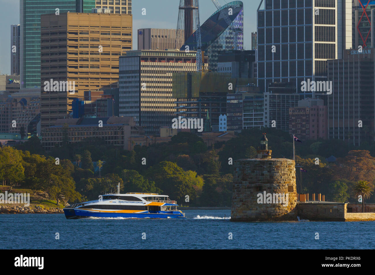 Detail from Sydney Harbour in Australia, including Fort Denison, also ...