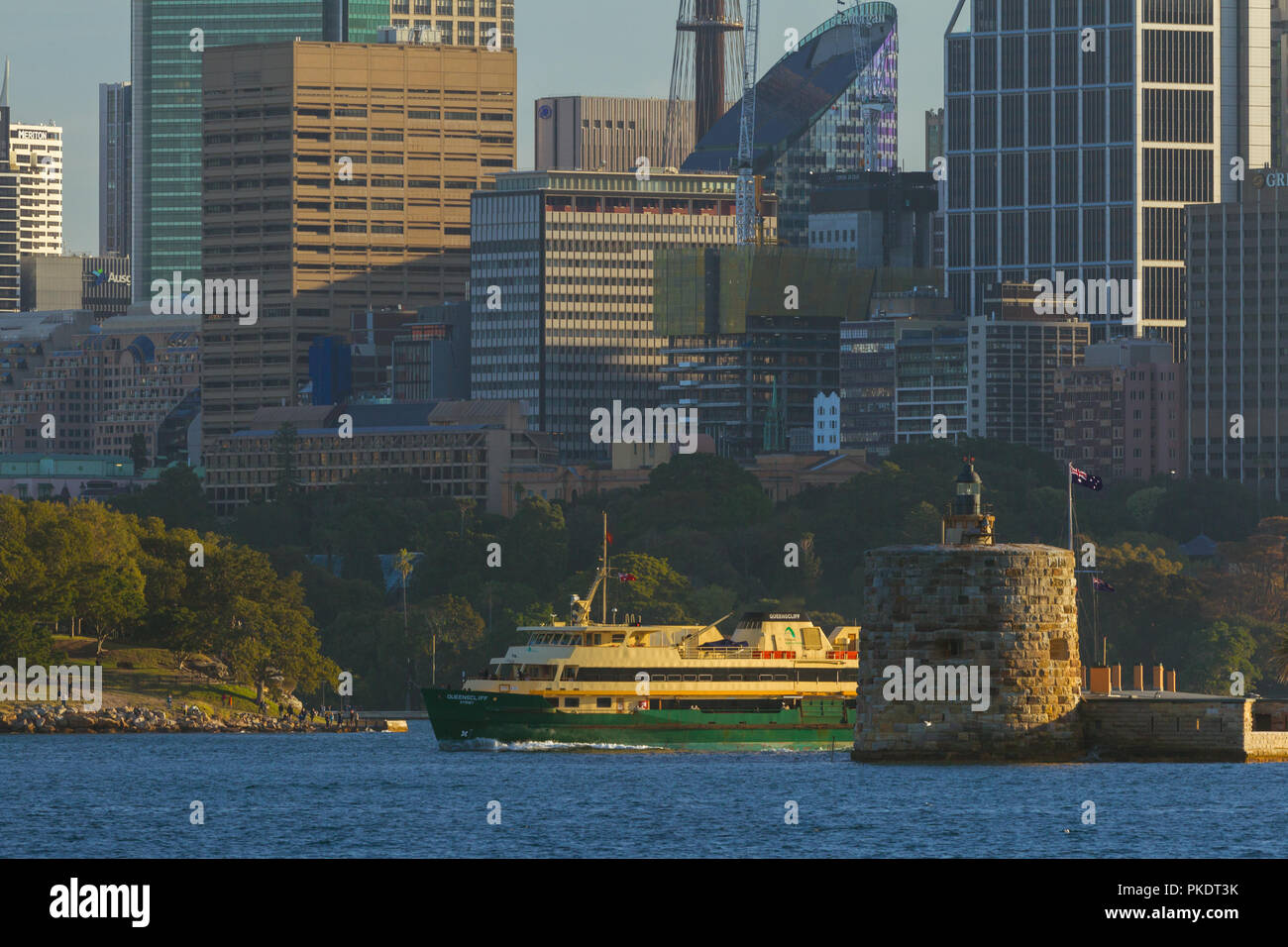 Detail from Sydney Harbour in Australia, including Fort Denison, also ...