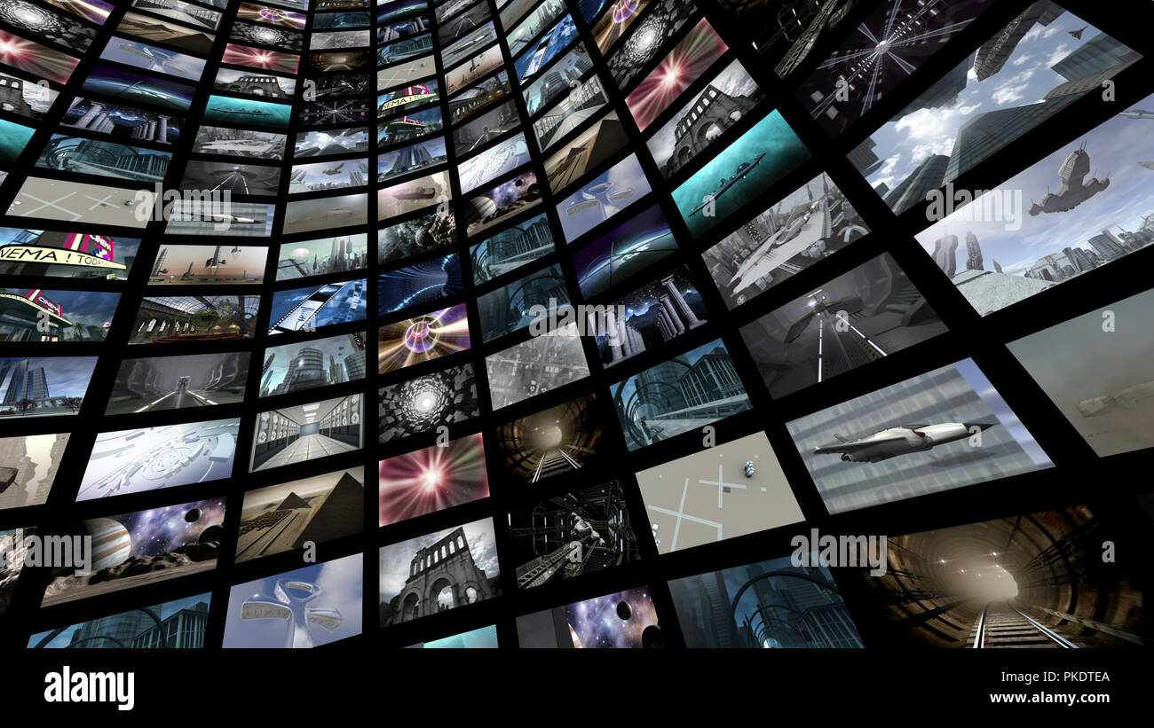Video wall with many screen images Stock Photo - Alamy