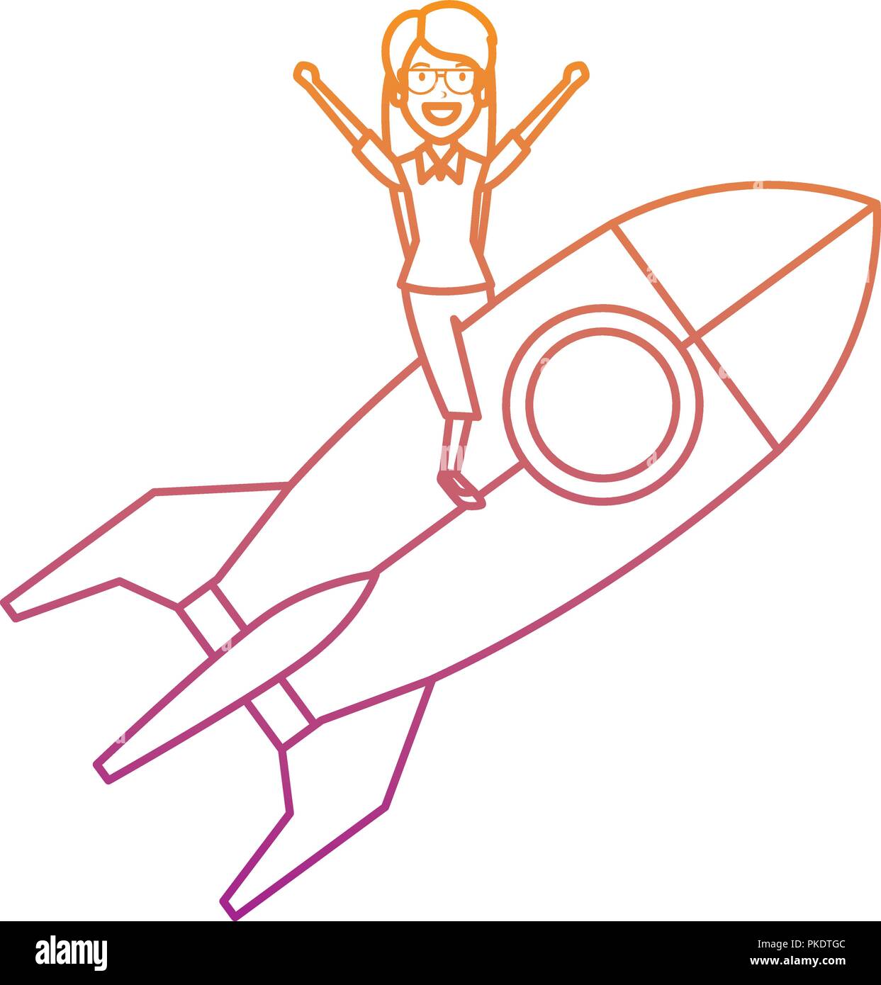 Young woman on ship Stock Vector Images - Alamy