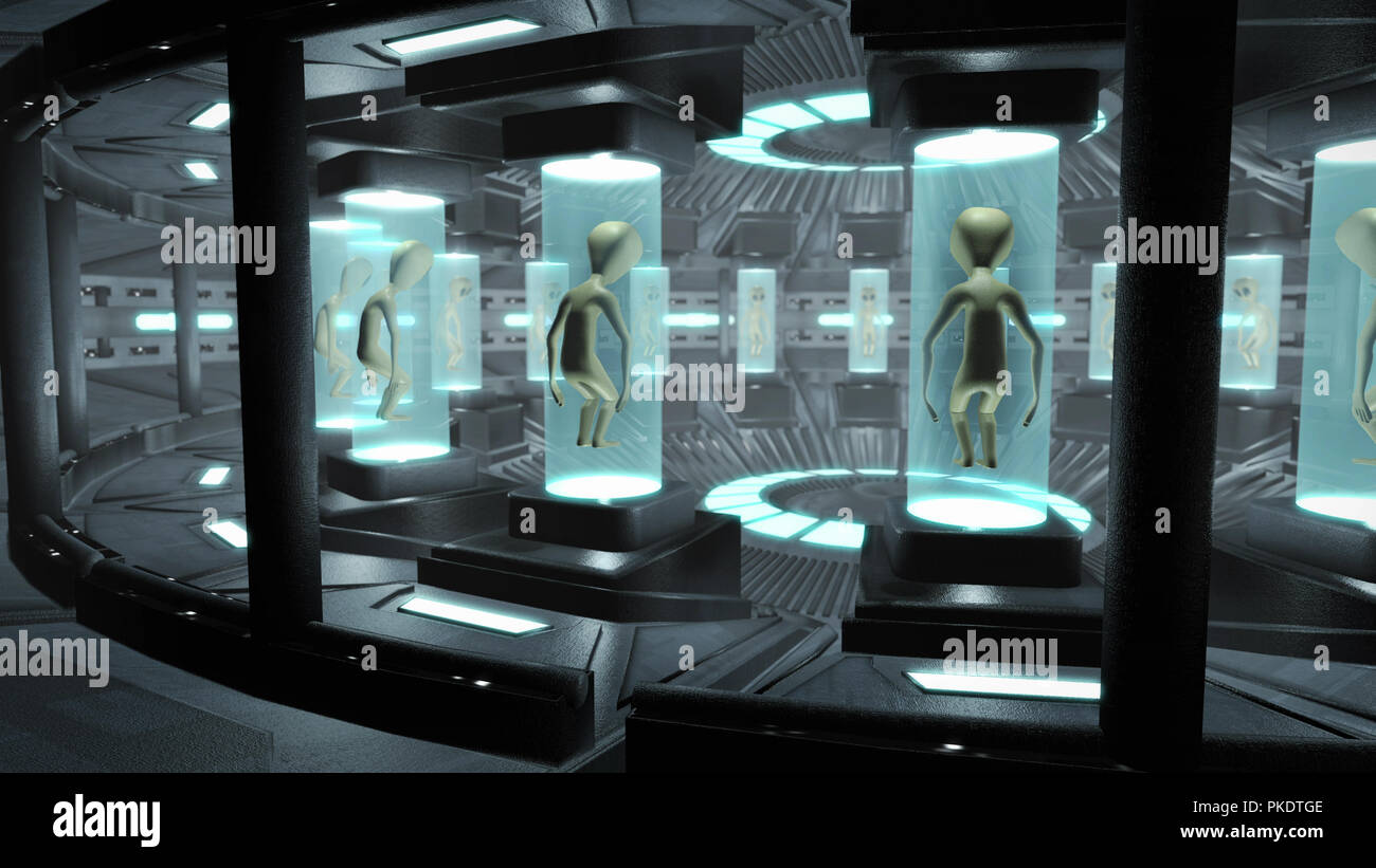 Interior of an UFO with aliens Stock Photo - Alamy