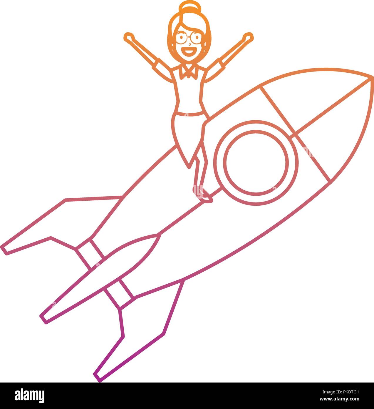 Young woman on ship Stock Vector Images - Alamy