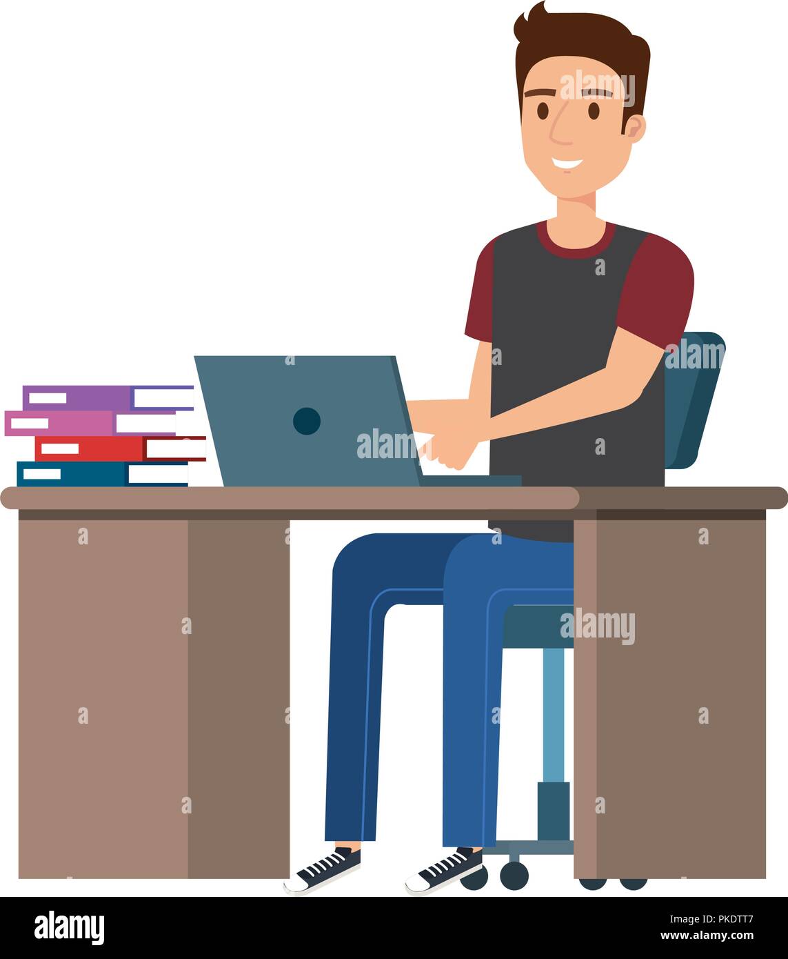 Desk laptop books Cut Out Stock Images & Pictures - Alamy