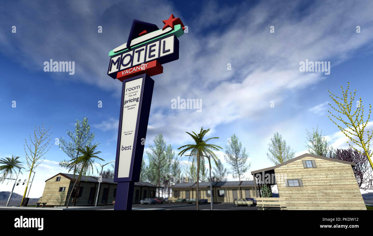 Retro american motel hi-res stock photography and images - Alamy