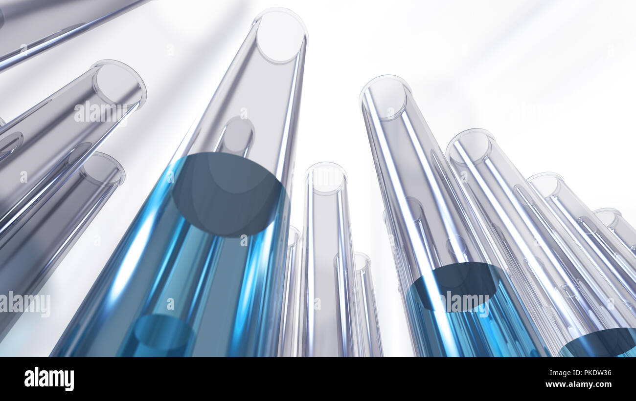Glass laboratory test tubes from below Stock Photo - Alamy