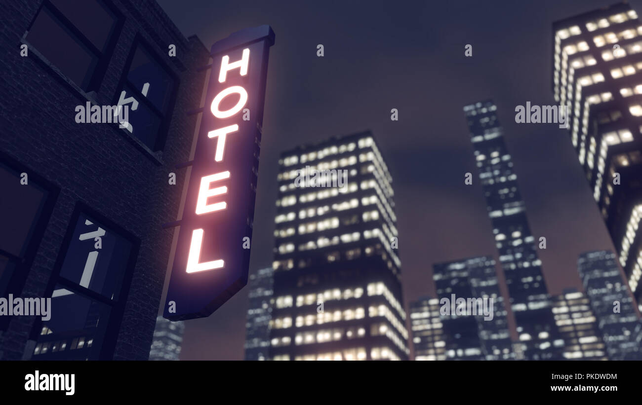 Skyscraper hotel in a big city Stock Photo - Alamy