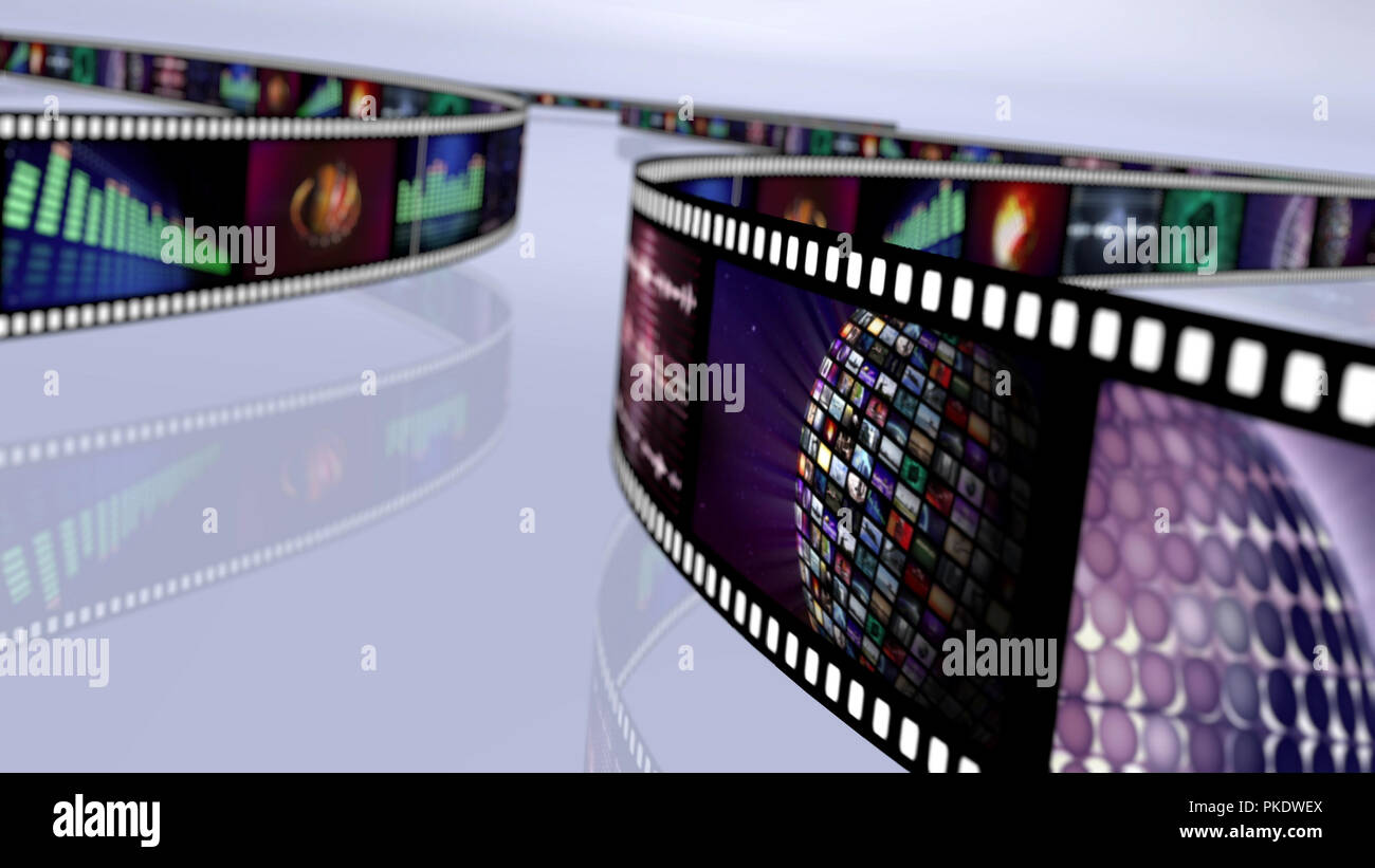 Film reel with VU meters and globes Stock Photo - Alamy