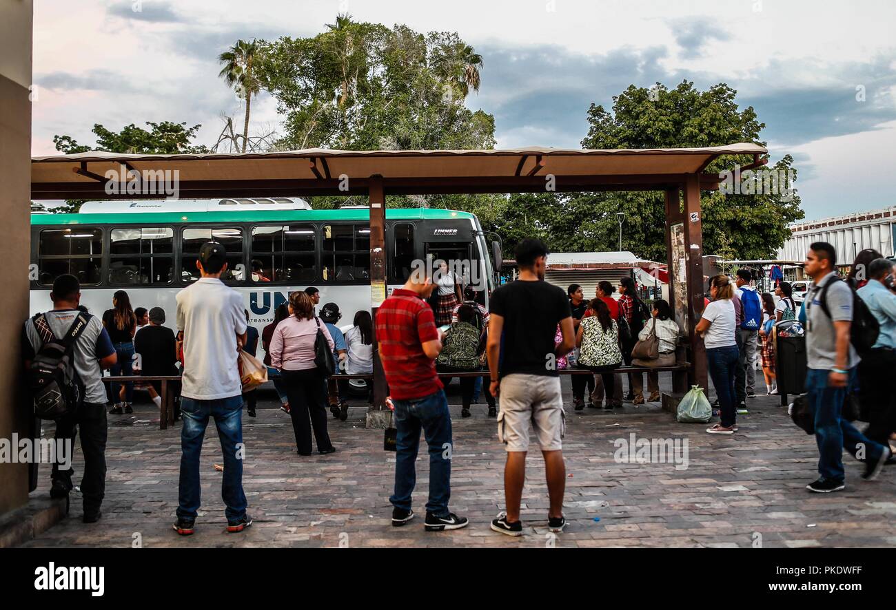 People wait for urban transport. Daily life in the historic center of ...