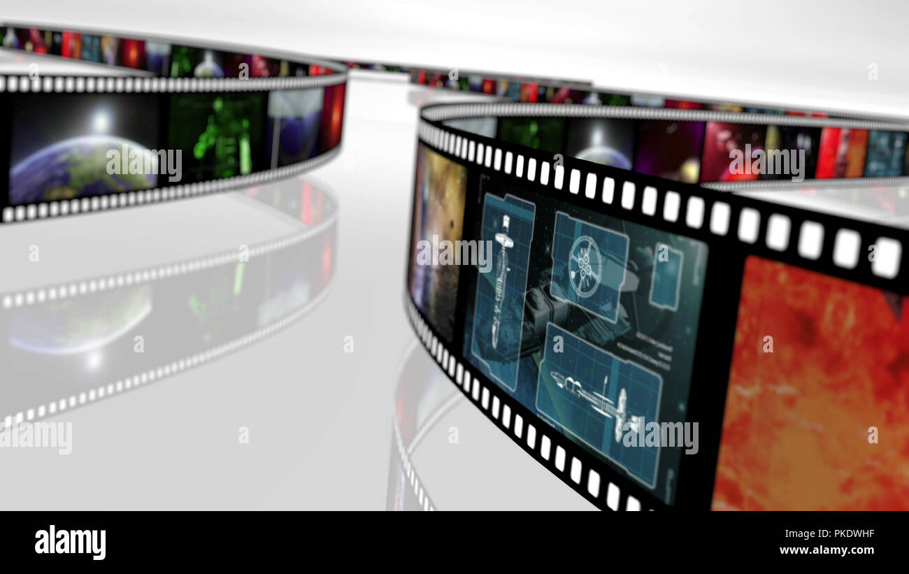 Film reel with science fiction based concepts Stock Photo - Alamy