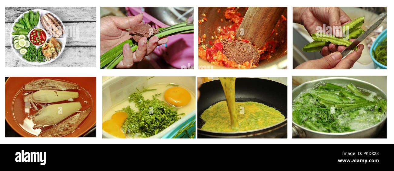 Homemade cooking of Thai popular food,Spicy shrimp paste dip as Nam ...