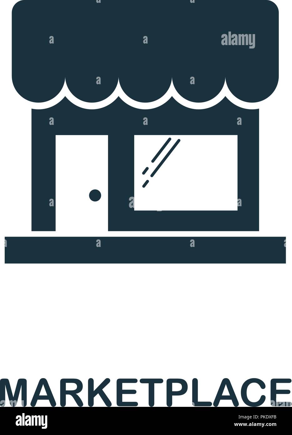 Marketplace Icon Monochrome Style Design From E Commerce Collection Ui Pixel Perfect Simple