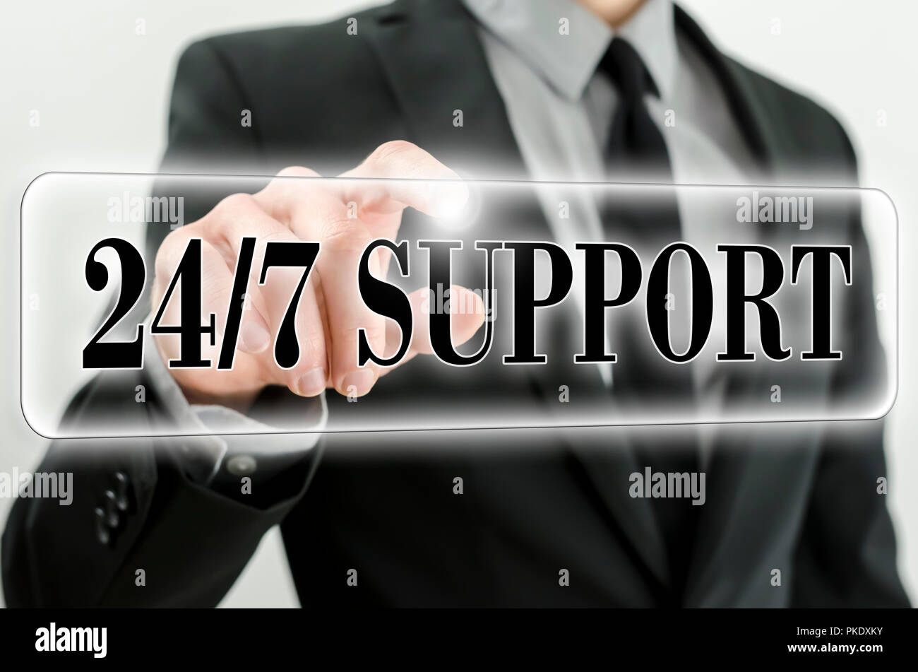 24/7 Support icon on virtual screen Stock Photo - Alamy
