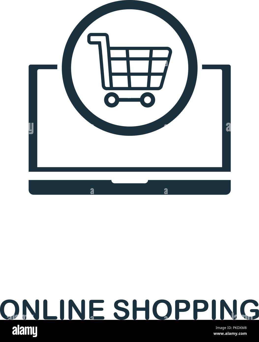 Online Shopping Icon Monochrome Style Design From E Commerce Collection Ui Pixel Perfect