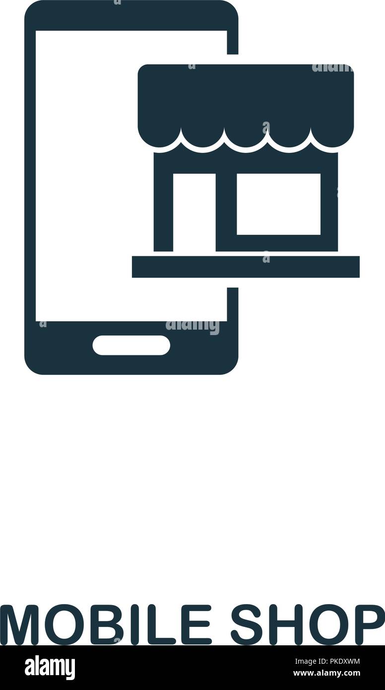 Mobile Shop icon. Monochrome style design from e-commerce collection ...