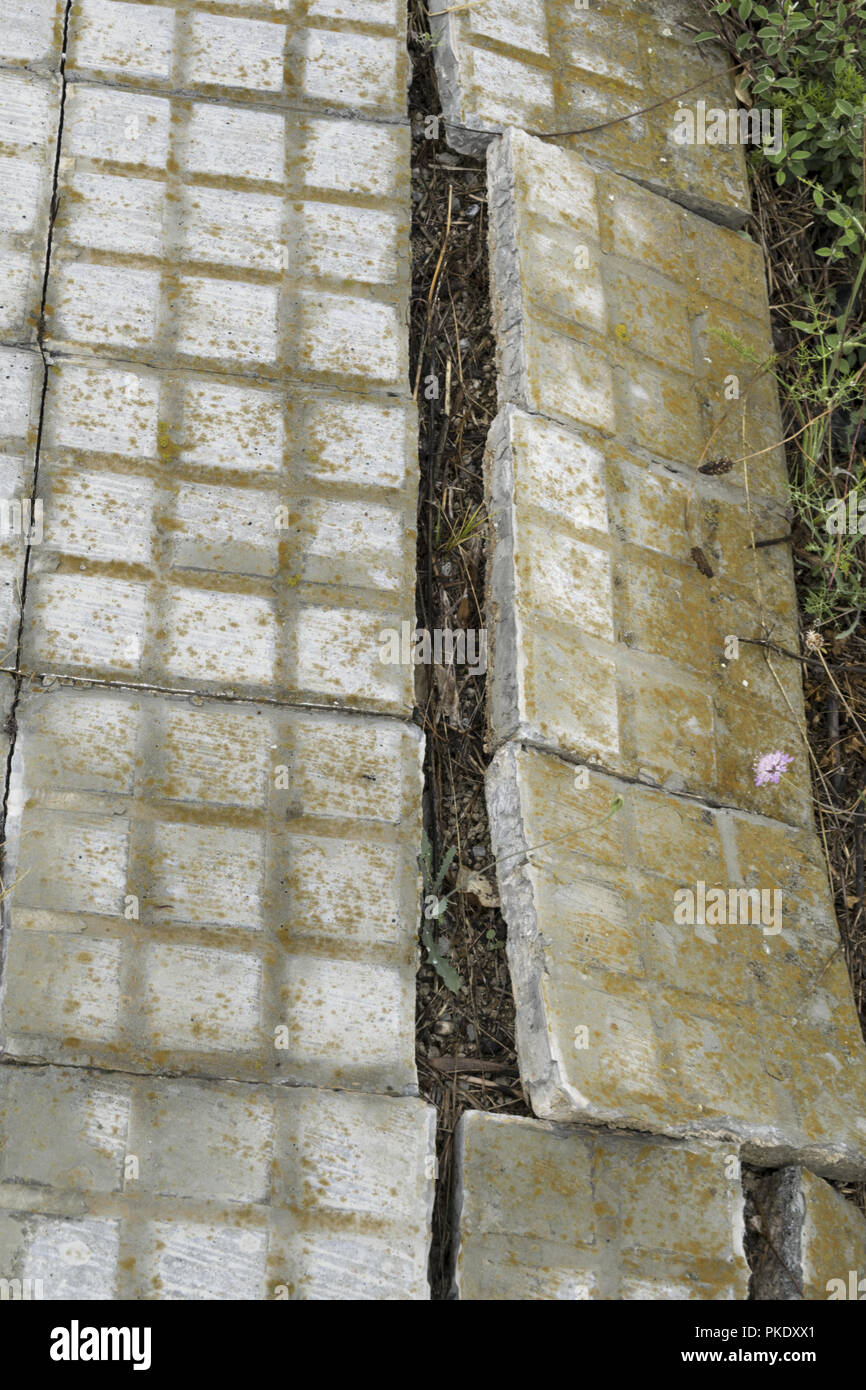 Pavement deteriorated and broken to proceed with its repair Stock Photo ...